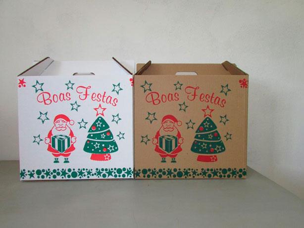 Caixa de papelão para cesta de natal - RR Embalagens - Solucões Industriais