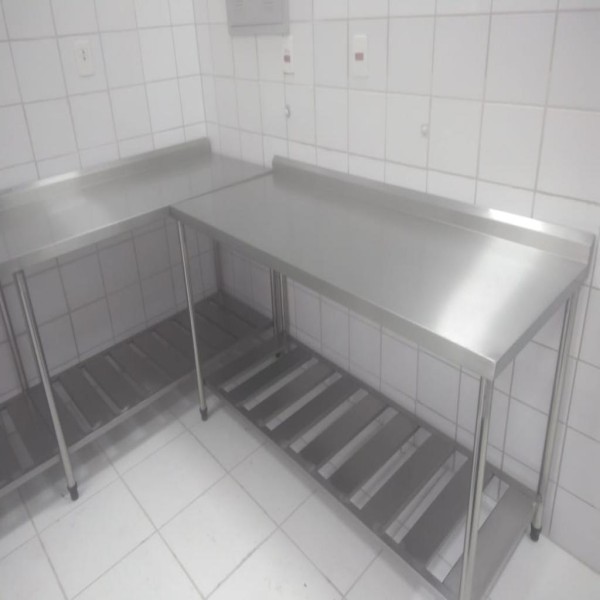 Bancada inox com cuba industrial - Soluções Industriais