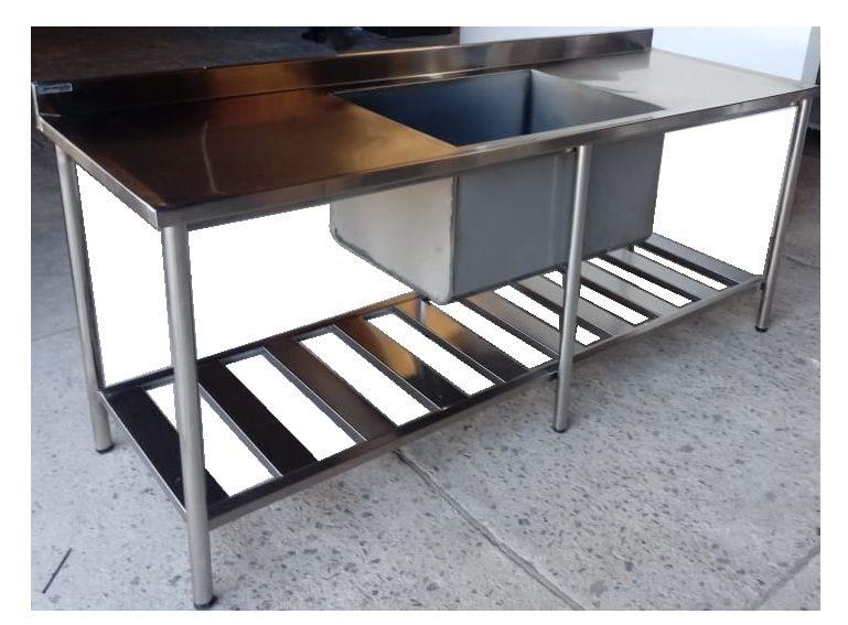 BANCADA INOX COM CUBA INDUSTRIAL - Solucões Industriais