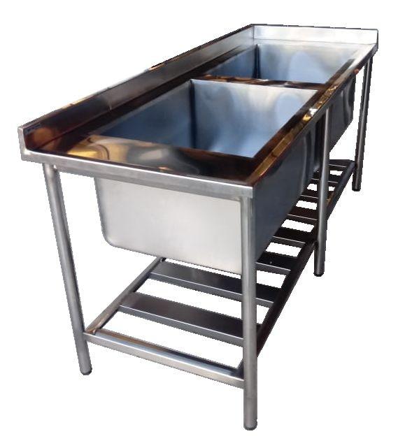 BANCADA INOX COM CUBA INDUSTRIAL - Solucões Industriais