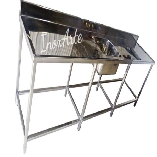 BANCADA INOX COM CUBA INDUSTRIAL - Solucões Industriais